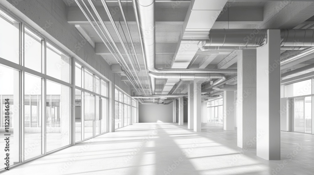 Architectural ventilation design in 3D with ductwork and air ...