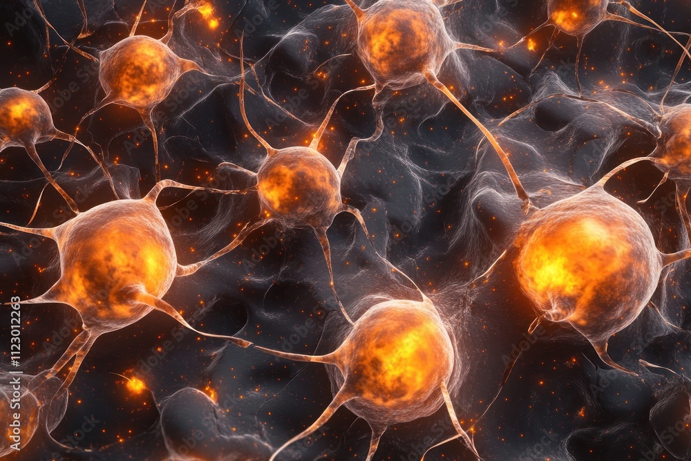 Artistic Visualization Glowing Neurons Forming Mnemonic Pathways Advanced Memory Recall ...