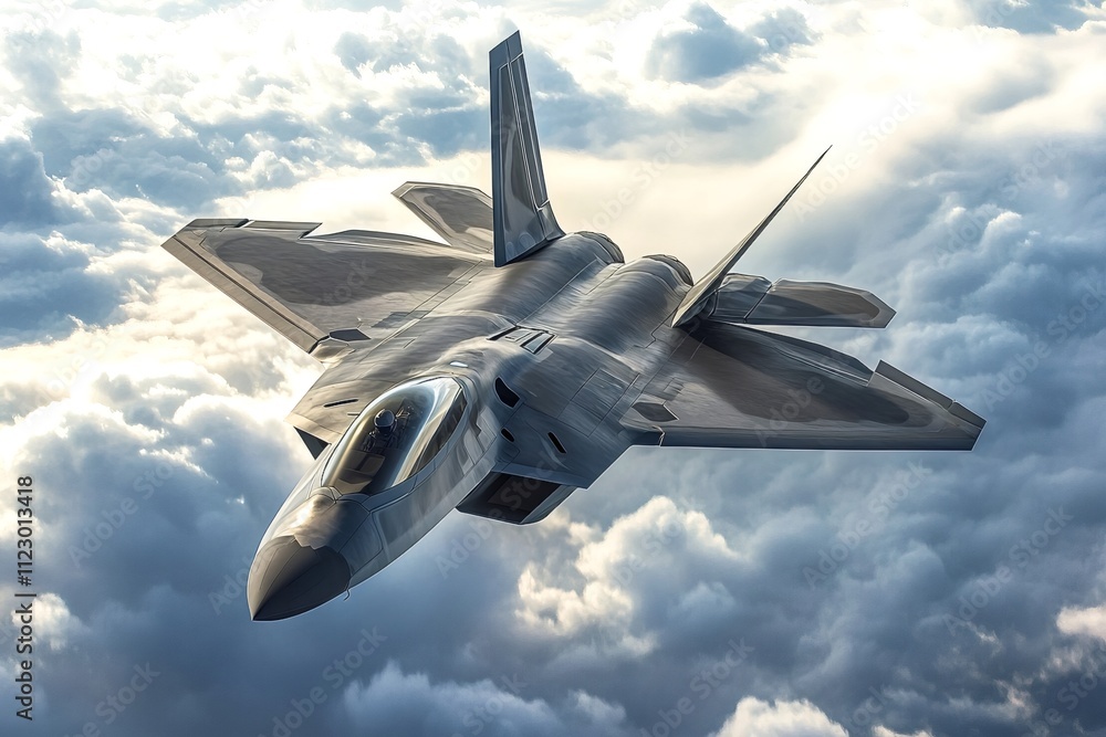 Lockheed martin f-22 raptor stealth tactical fighter aircraft soaring ...