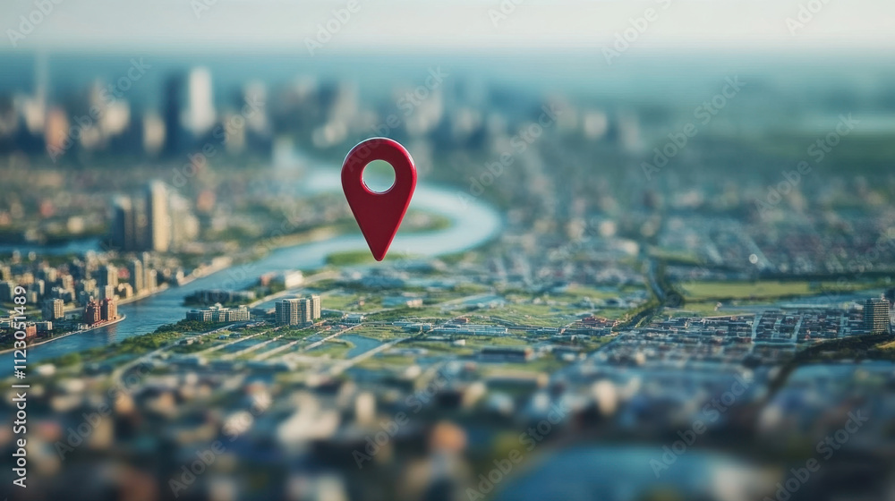 red location pin icon on detailed map of Toronto, showcasing city ...