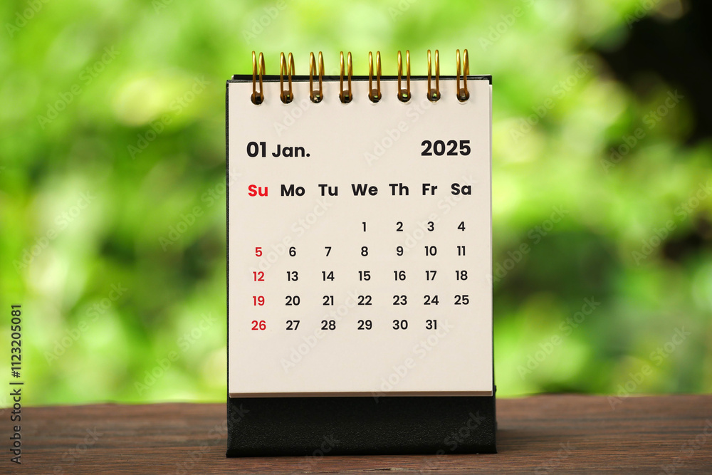 January 2025 - A small desktop calendar for January 2025 with nature ...
