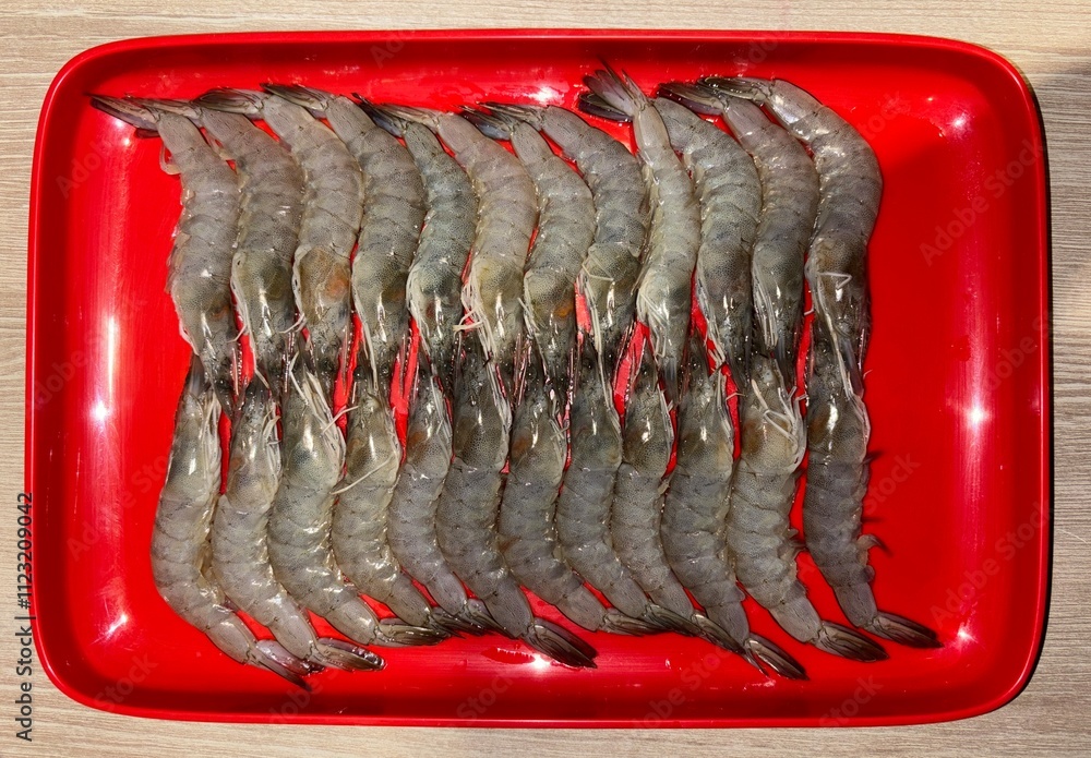 Shabu, shrimp, many shrimps, beautifully arranged shrimp, protein ...