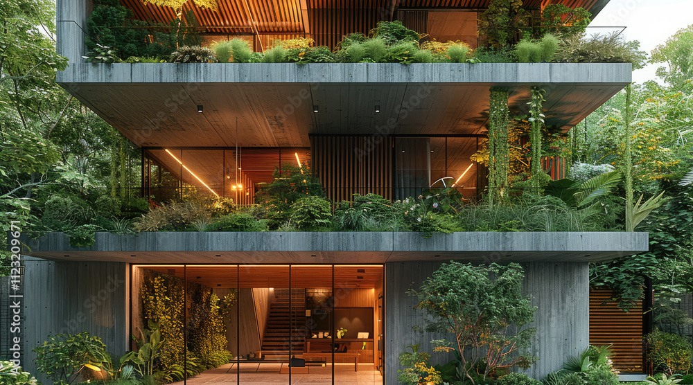 The three-story residential building features an exterior made of ...