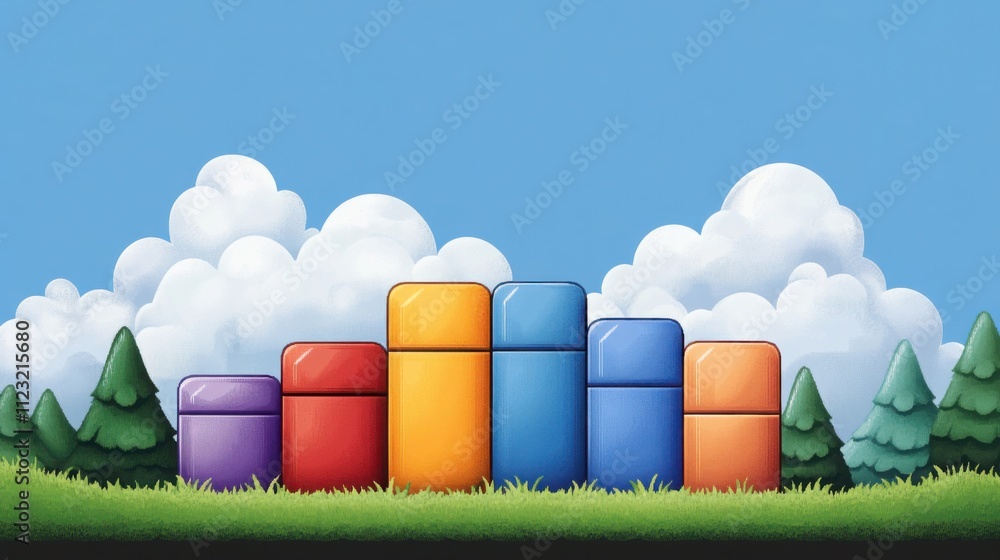 a retro pixel-art-inspired border with bold 8-bit designs in vibrant ...