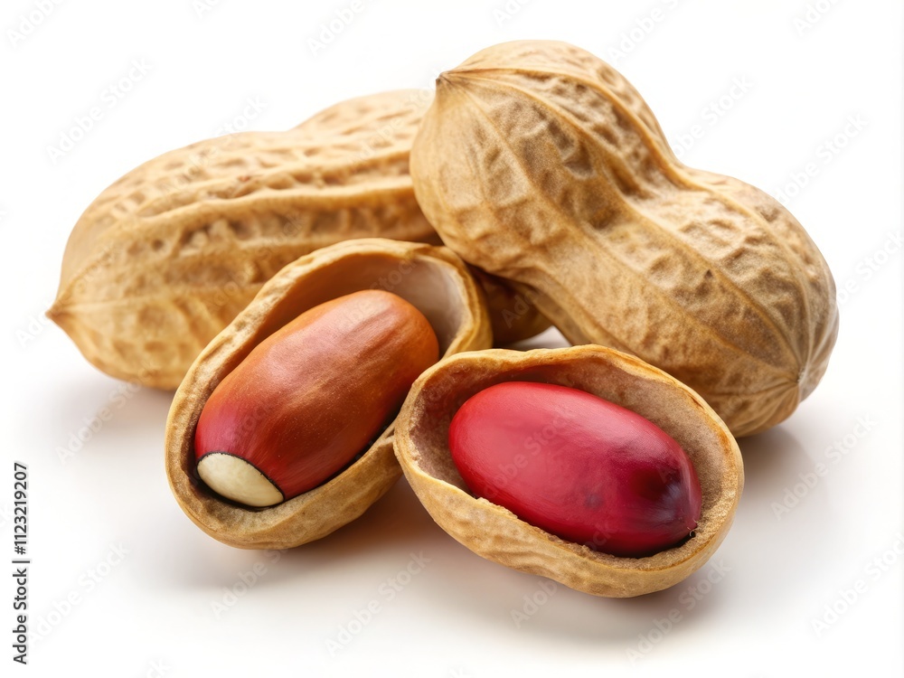 Peanuts Whole and Half Nuts Isolated on White Background for Package ...