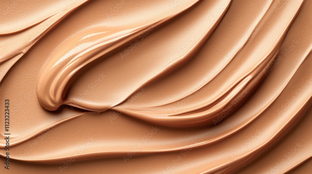 Mocha mousse trend. Creamy, shimmering bronze texture with smooth waves ...