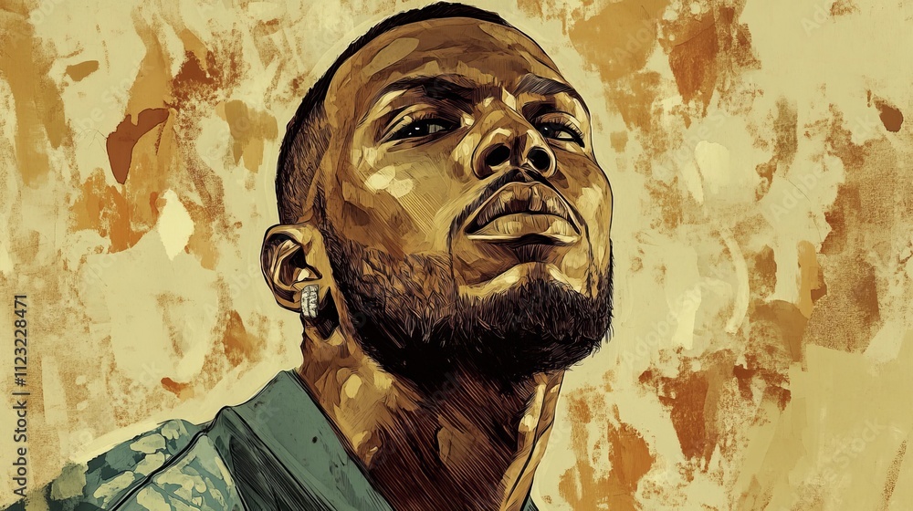 Inside the frame is the central element of the cover a portrait of the ...