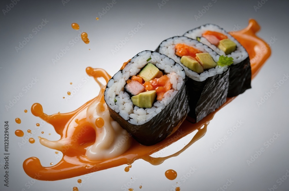 Close up photo of a delicious healthy exotic traditional seafood creamy ...