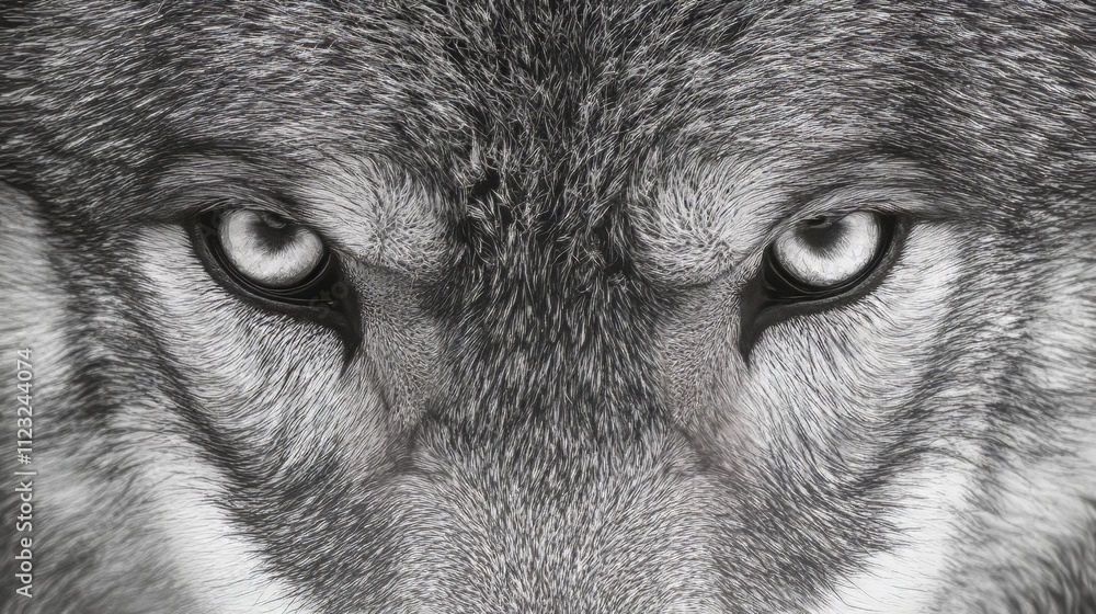 A gaze from a strong and self-confident wolf. stock photo. wolf ...