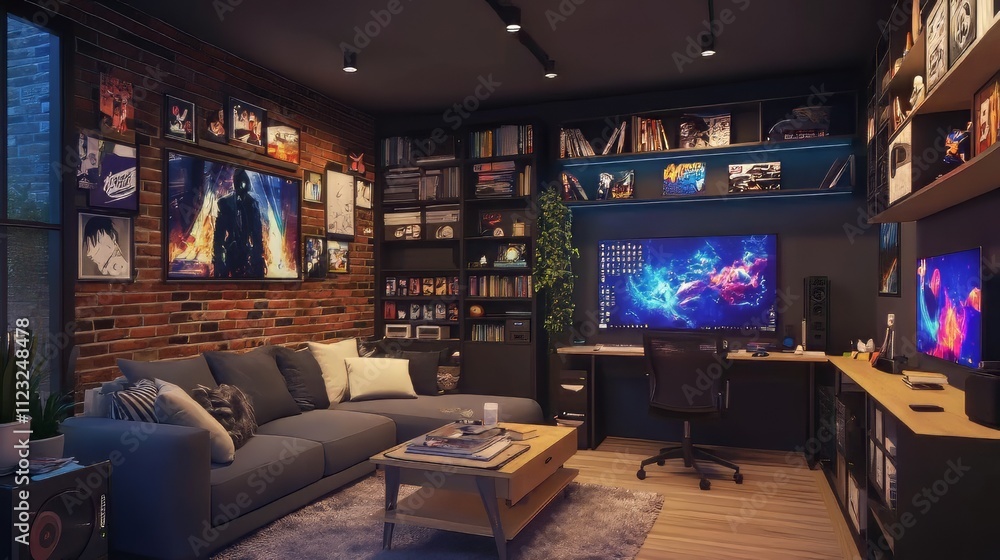 Lofi living room with study table, anime style. anime wallpaper. Ultra ...