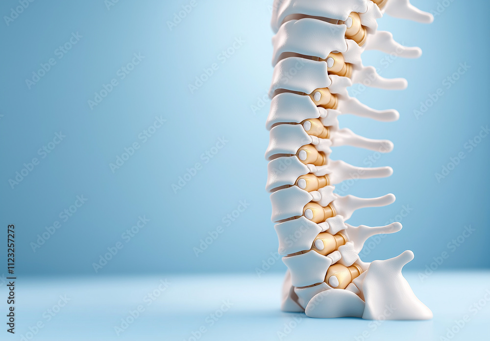 detailed illustration of human spine showcasing vertebrae and discs ...