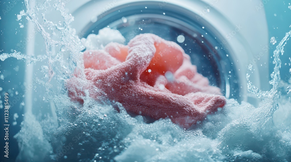 Washing machine or detergent with floating clothes under water with ...