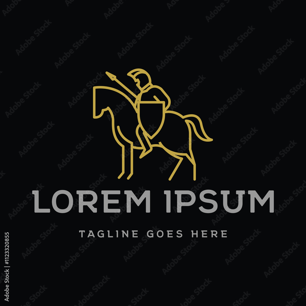 Horse Knight Silhouette, Medieval Horseman Horseback Warrior bring Pike ...