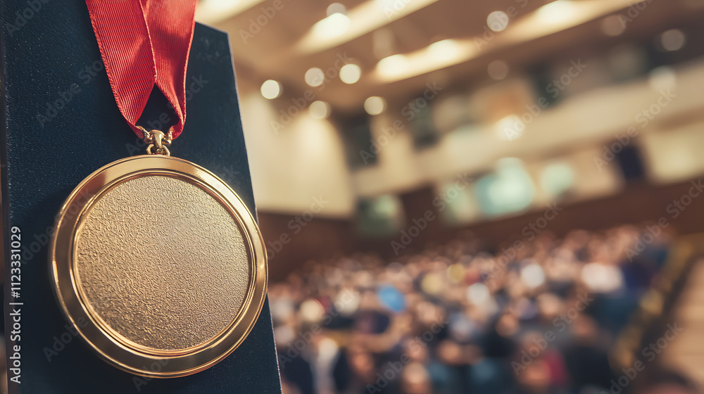 Inspirational Gold Medal Resting on Display at Award Ceremony—Great ...