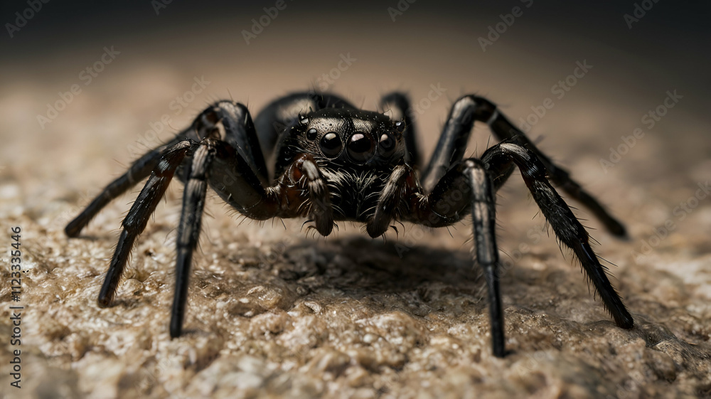 black spider Realistic tarantula spider collection isolated on ...