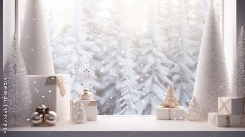 snow scene Zoom background, wallpaper, holiday Stock Photo | Adobe Stock