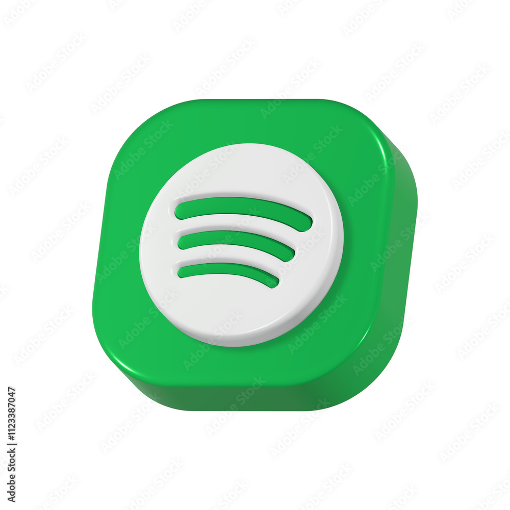 Spotify music app 3d icon Stock Photo | Adobe Stock