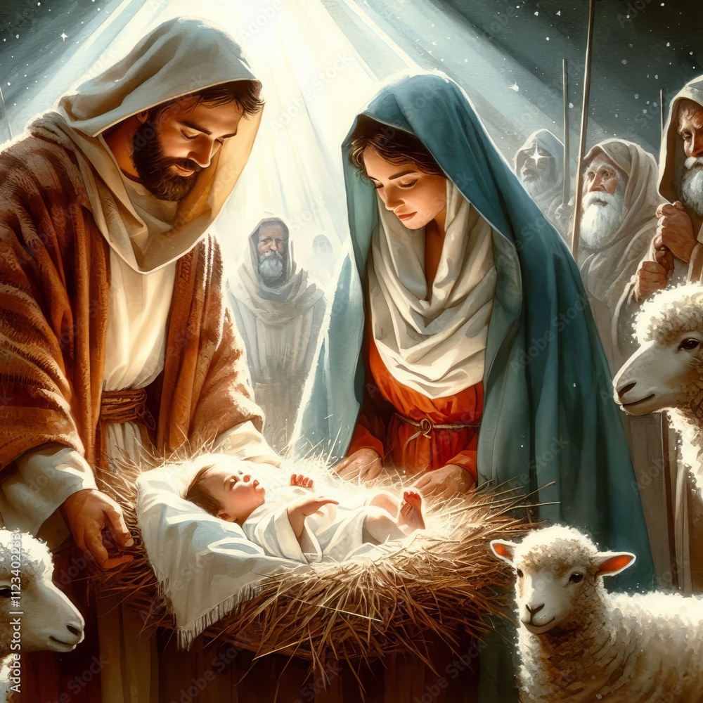Foto de Stock Birth of Jesus Christ - Nativity of Jesus - Catholic ...