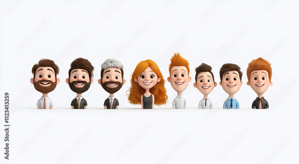 Cute smiling avatars of diverse people with various hair s and outfits ...