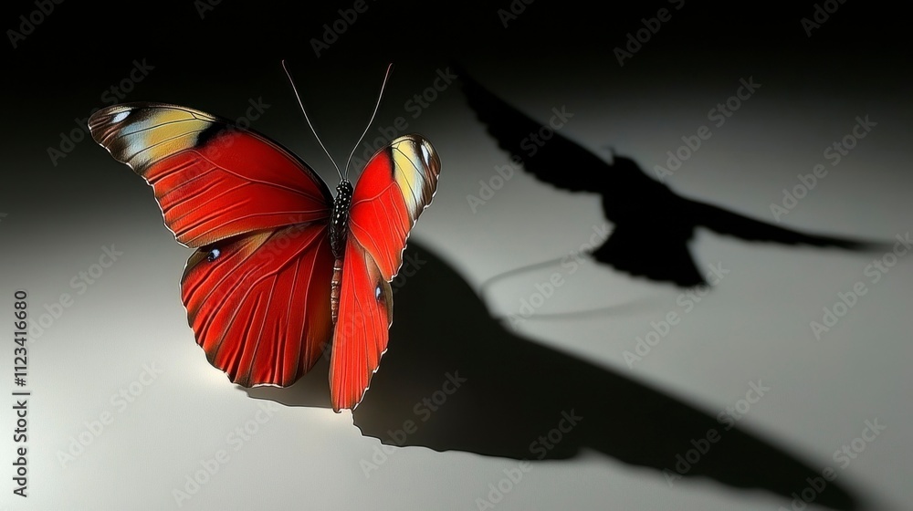 Aspiration for change visualized through a butterfly casting a flying ...