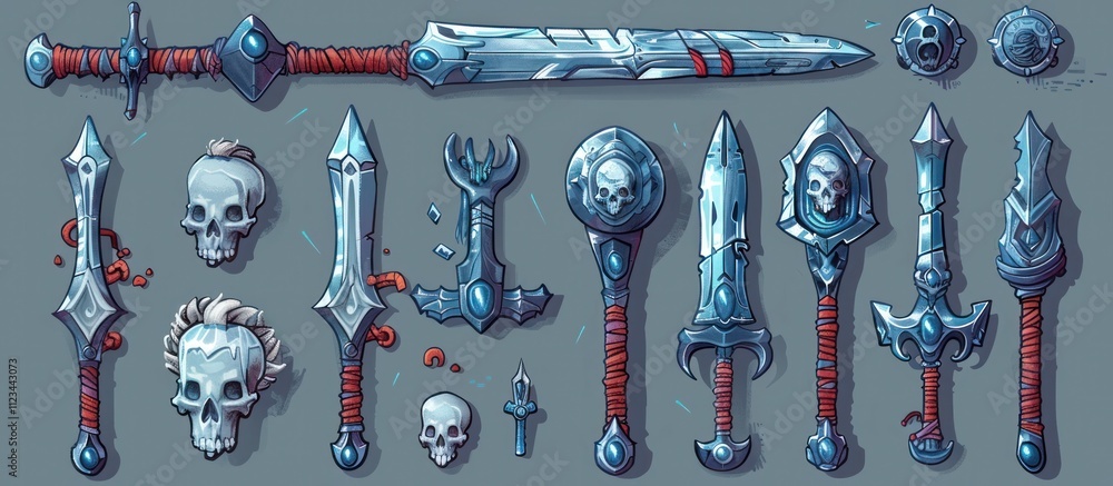 A collection of dark and ominous medieval fantasy inspired weapons armor and battle gear ...