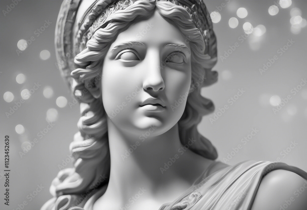 Face statue of Hera goddess of marriage and marital in Greek mythology ...