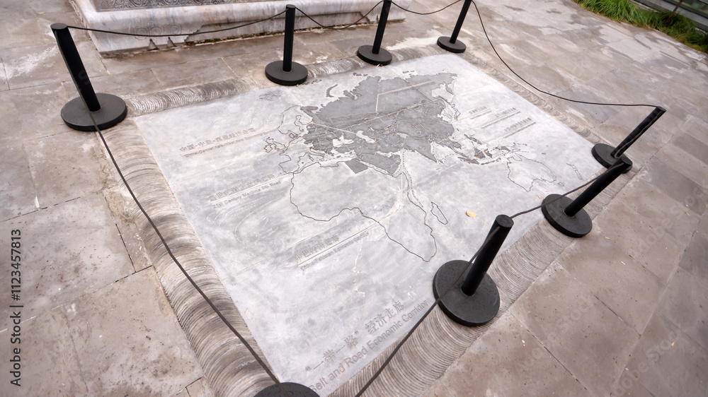 Foto de Stock Beijing, China October 13 2024: a map show the "belt and ...