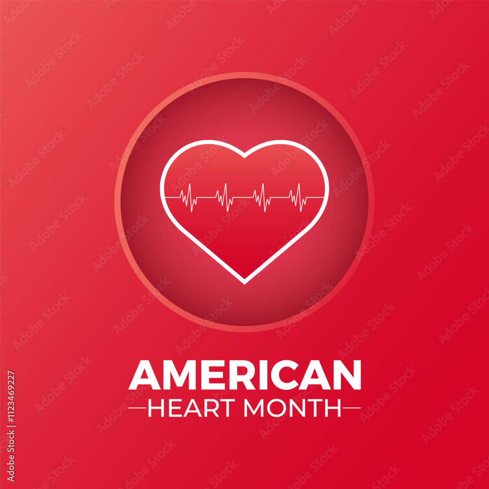 Vector de Stock American Heart Month is observed every year in february ...