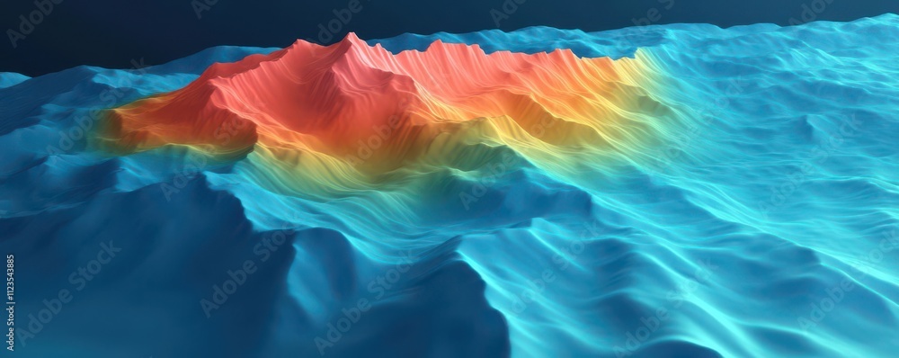 Geological study. A dynamic earthquake fault zone simulation, visualizing seismic wave ...