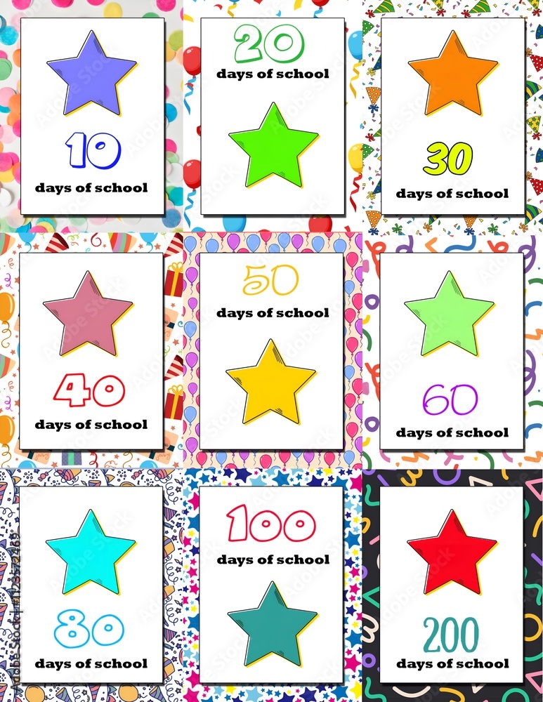 Brag Tags: Fun, colorful awards to celebrate numbers days of school ...