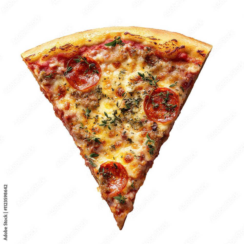 Ilustración de Stock Porción de pizza pepperoni en forma triangular ...