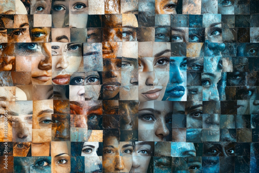 Mosaic of human faces a visual exploration of emotions and the ...