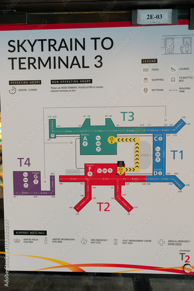 SINGAPORE - AUGUST 25, 2024: a map showing the SkyTrain route to ...