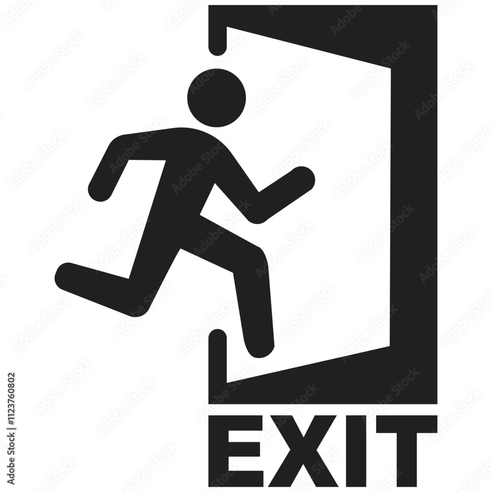 Exit symbol. Open and close door symbol isolated on transparent ...