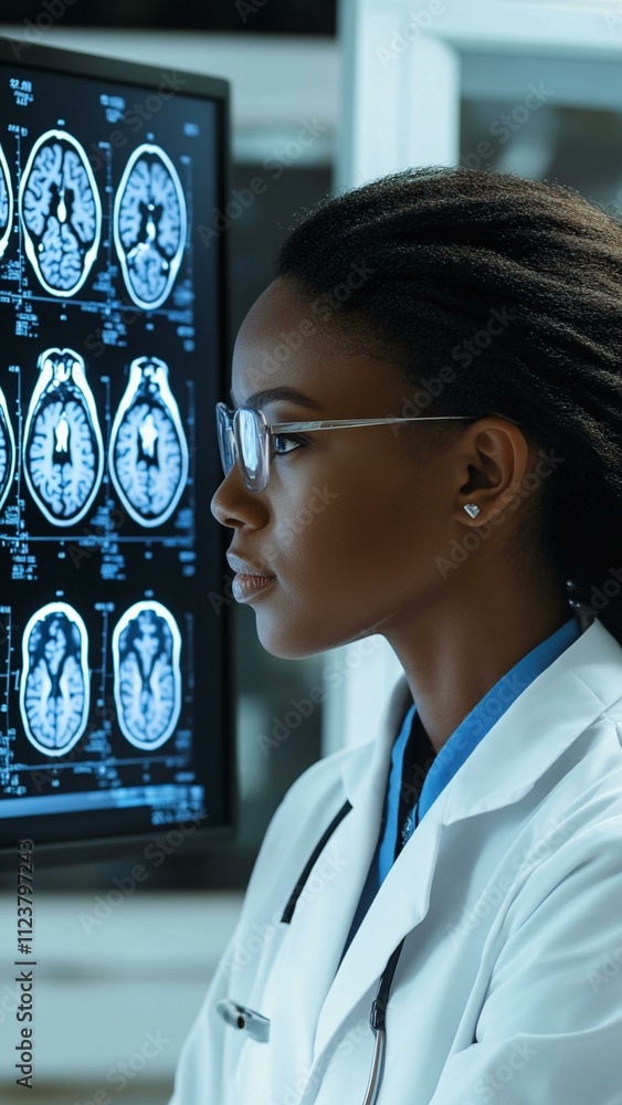 Medical Science Hospital Confident Black Female Neurologist ...