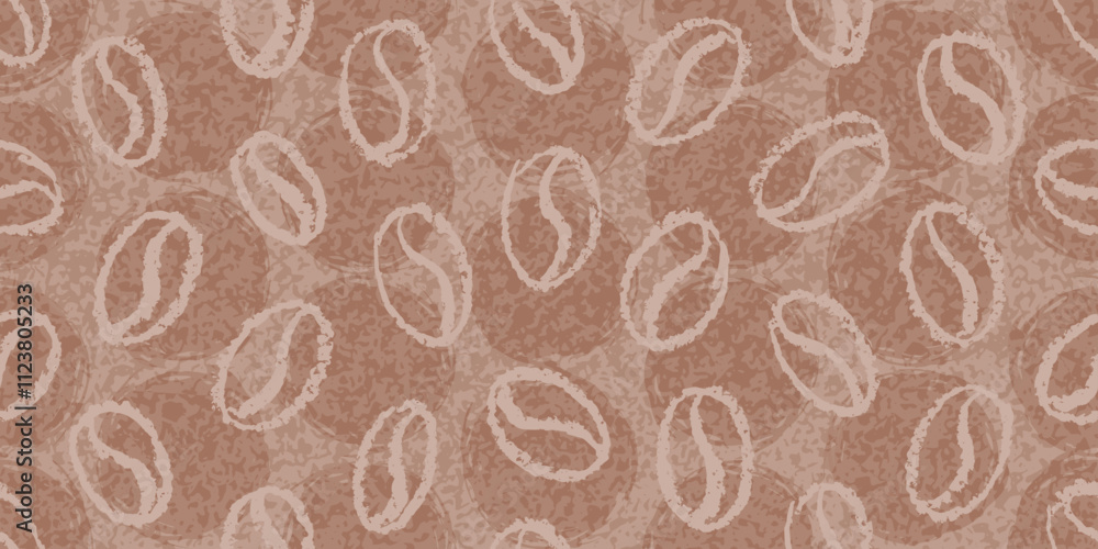Coffee bean pattern in mocha mousse 2025 year color. Seamless ...