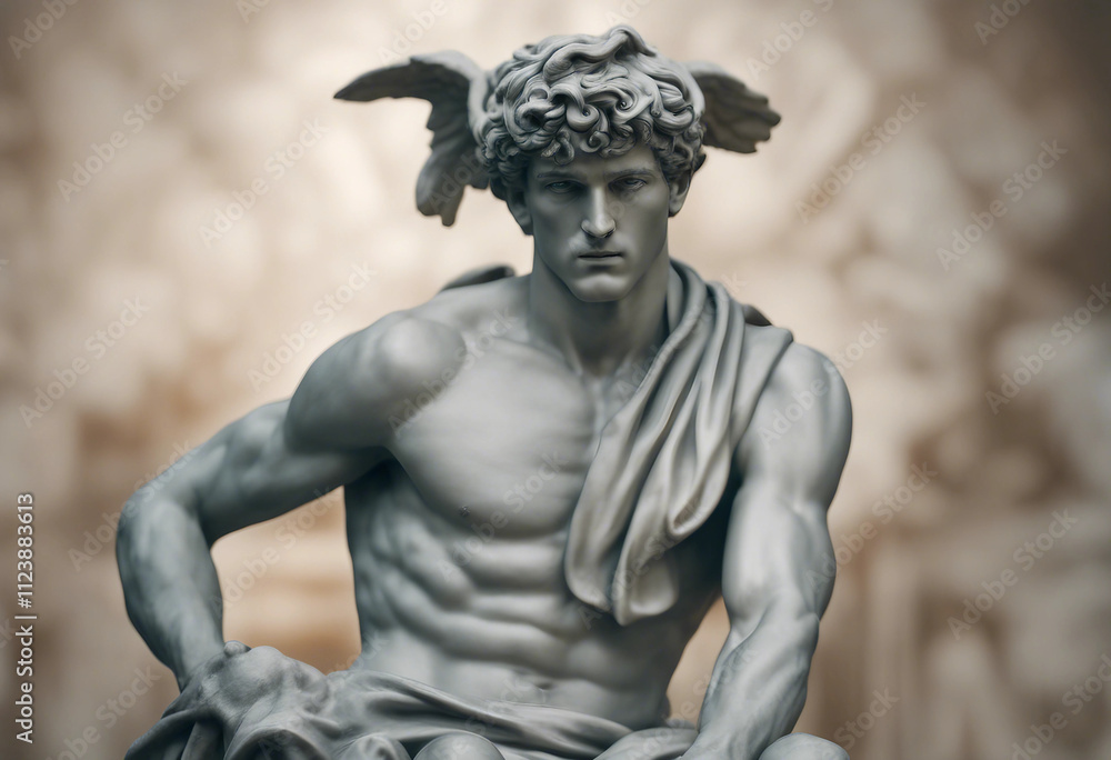 Statue of Hermes Greek god of trade isolated on transparent background ...