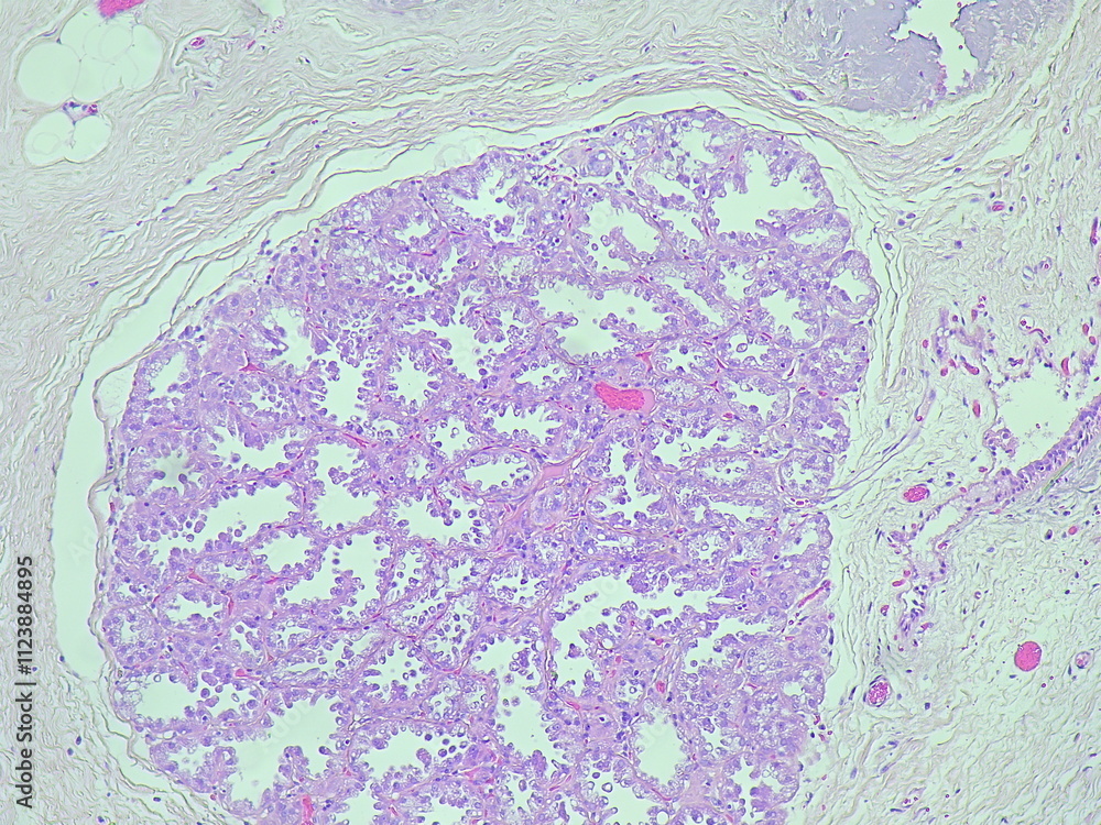 photomicrograph Histology of a breast biopsy from a pregnant woman ...