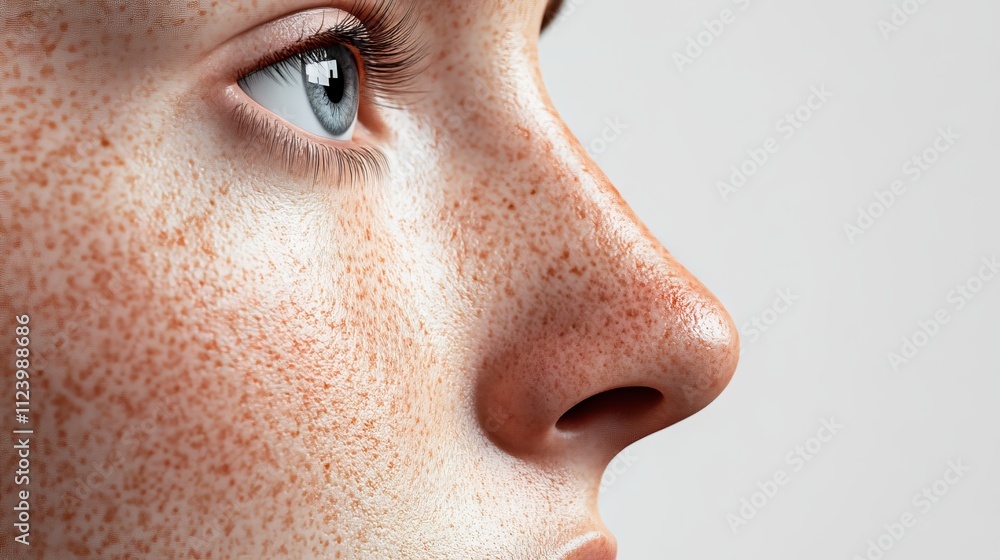 hyper-realistic nose 3D model, subtle skin pores texture, peachy flesh ...