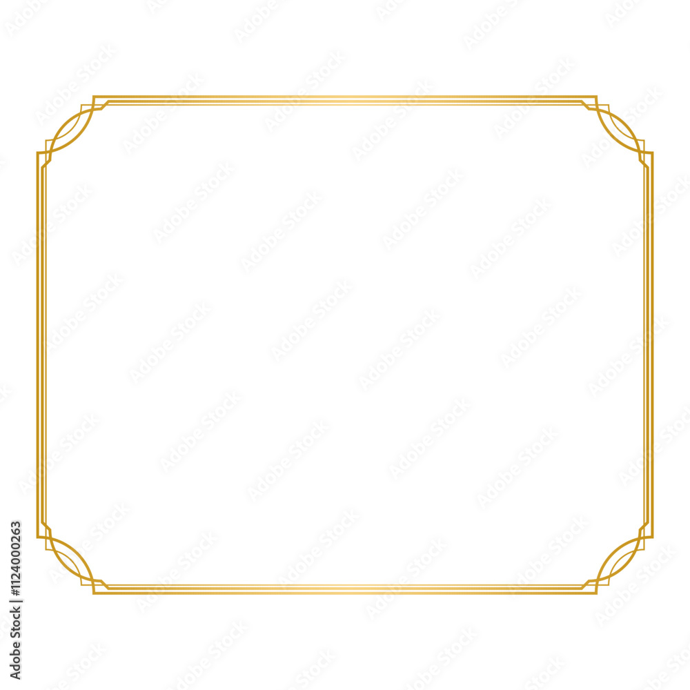 rectangle gold border frame.eps Stock Vector | Adobe Stock
