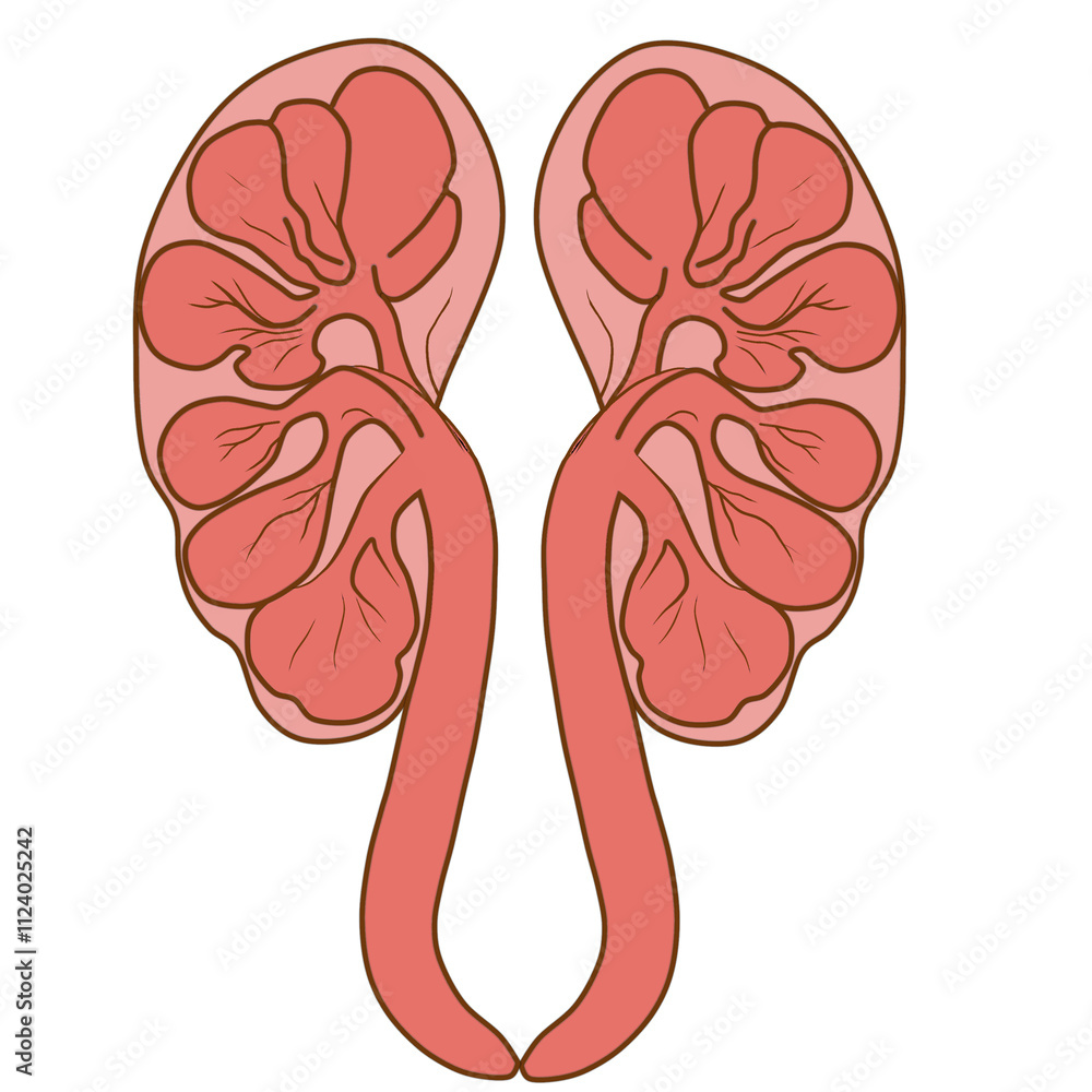 Anatomy, structure of the kidney Stock Illustration | Adobe Stock