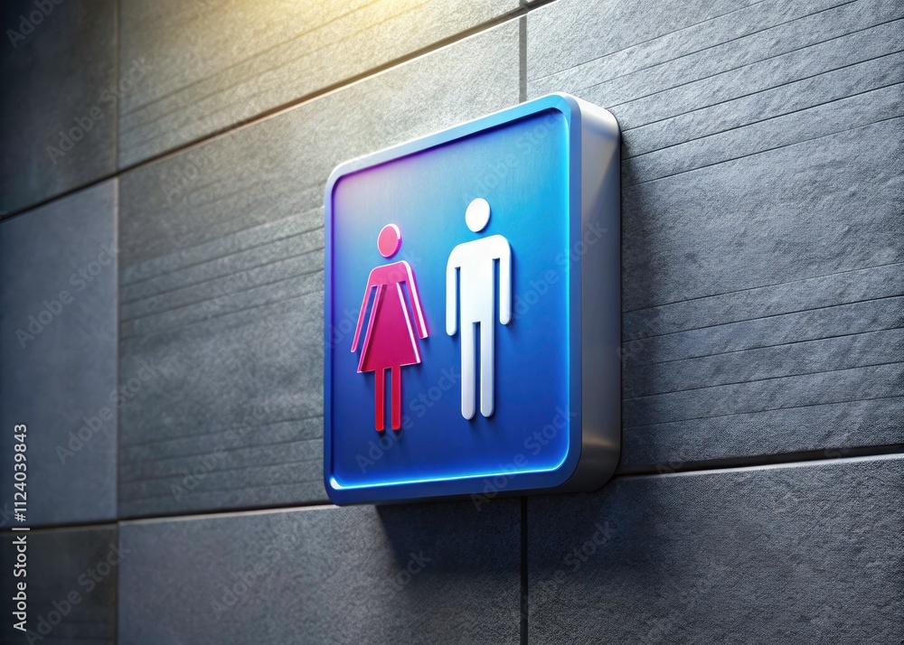 Restroom Sign Wall Mount, Bathroom Signage, Toilet Sign, Public Toilet ...
