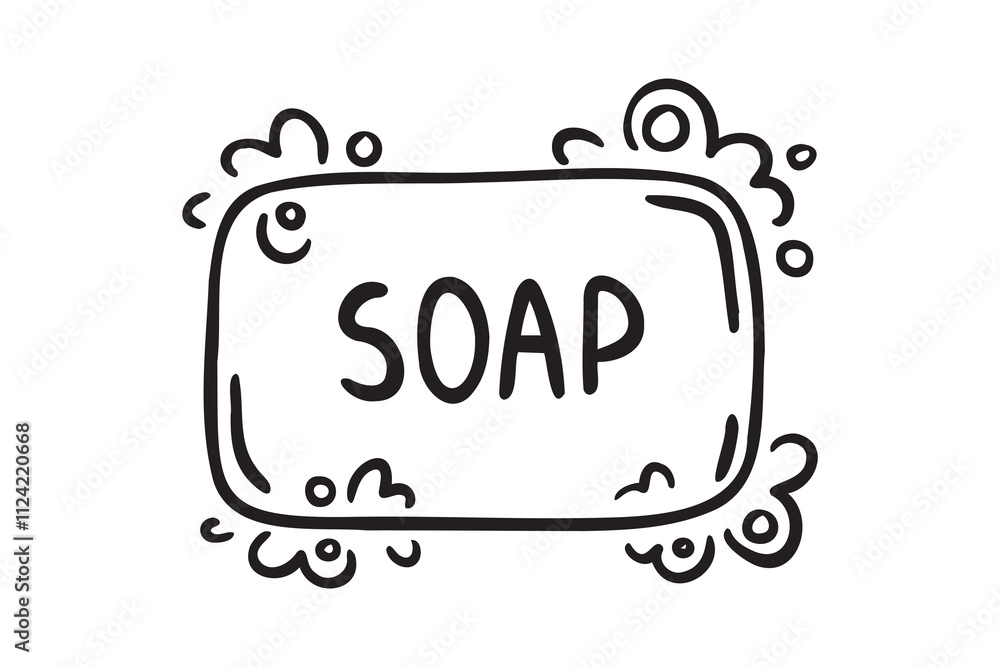 bar soap doodle hand drawn icon. Outline drawing bar soap line clipart ...