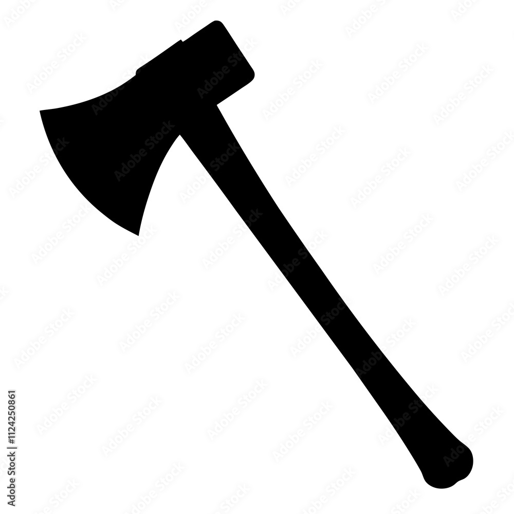 Black & white an axe design art vector. A simple axe Silhouette, Axe ...