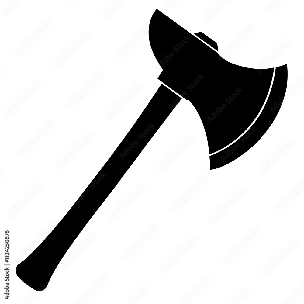 Black & white an axe design art vector. A simple axe Silhouette, Axe ...