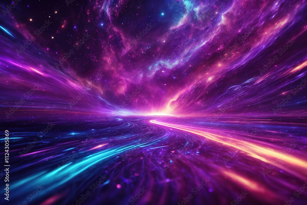 Excellent Cosmic environment with millions of colorful bright lights ...
