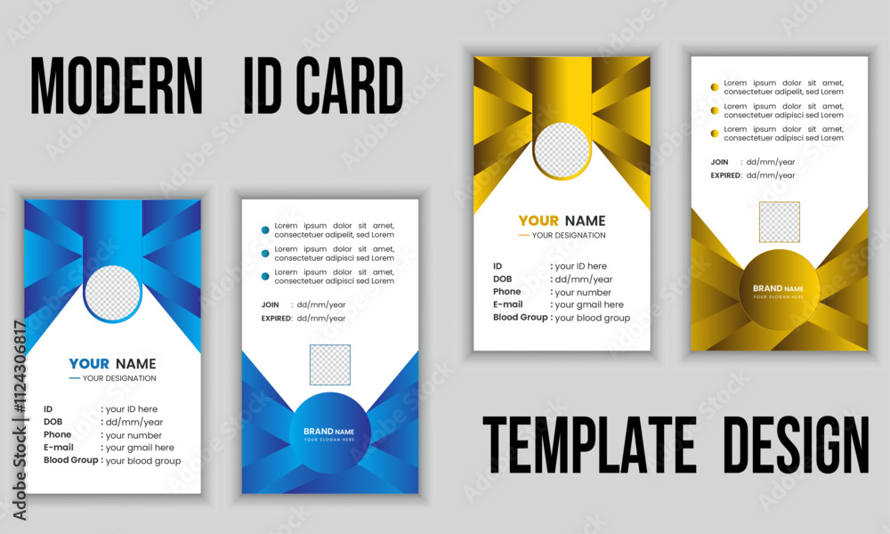 corporate, modern and Professional Identity Card Template Vector for ...