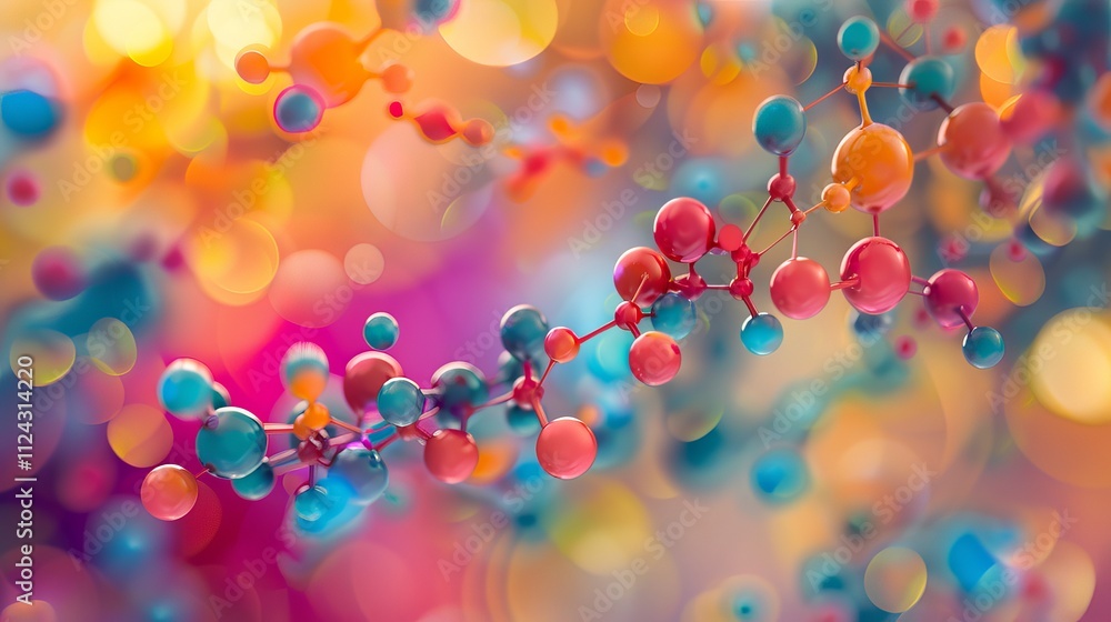 Horizontal Banner Featuring Models Of An Abstract Molecular Structure