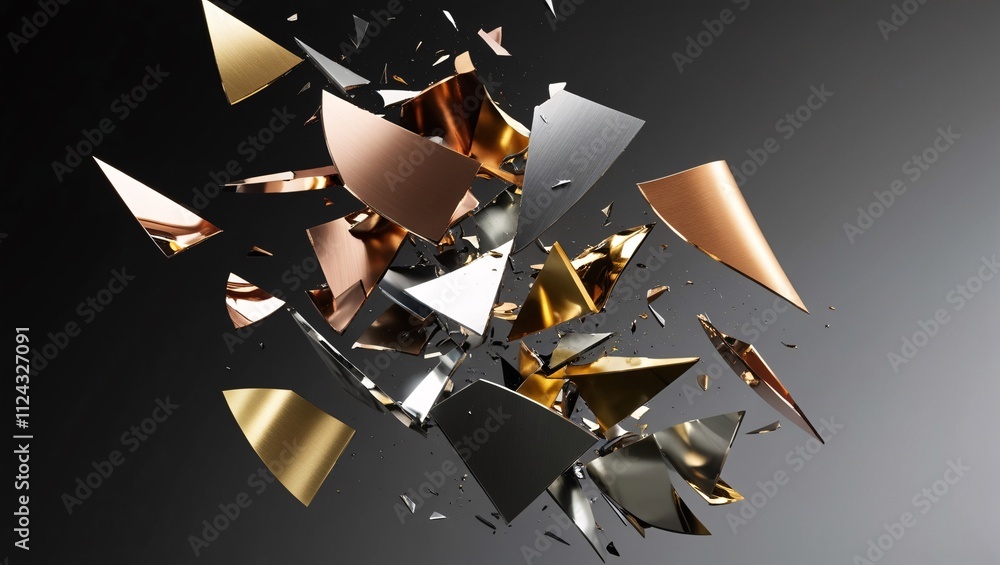 AI-Generated Shattered Metal Fragments Backgrounds for Adobe ...