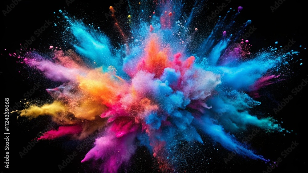 spray particle space holi dark exploding flour paint cloud motion ...